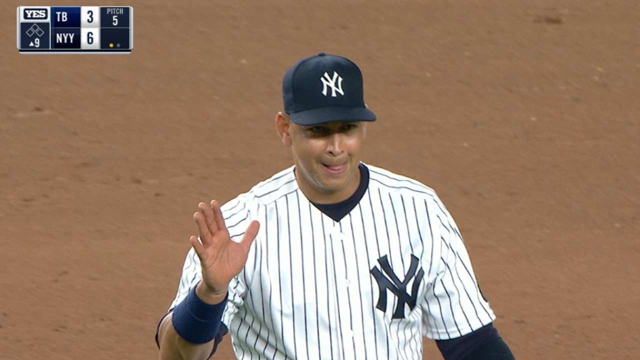 TB@NYY: A-Rod exits game for final time as a Yankee