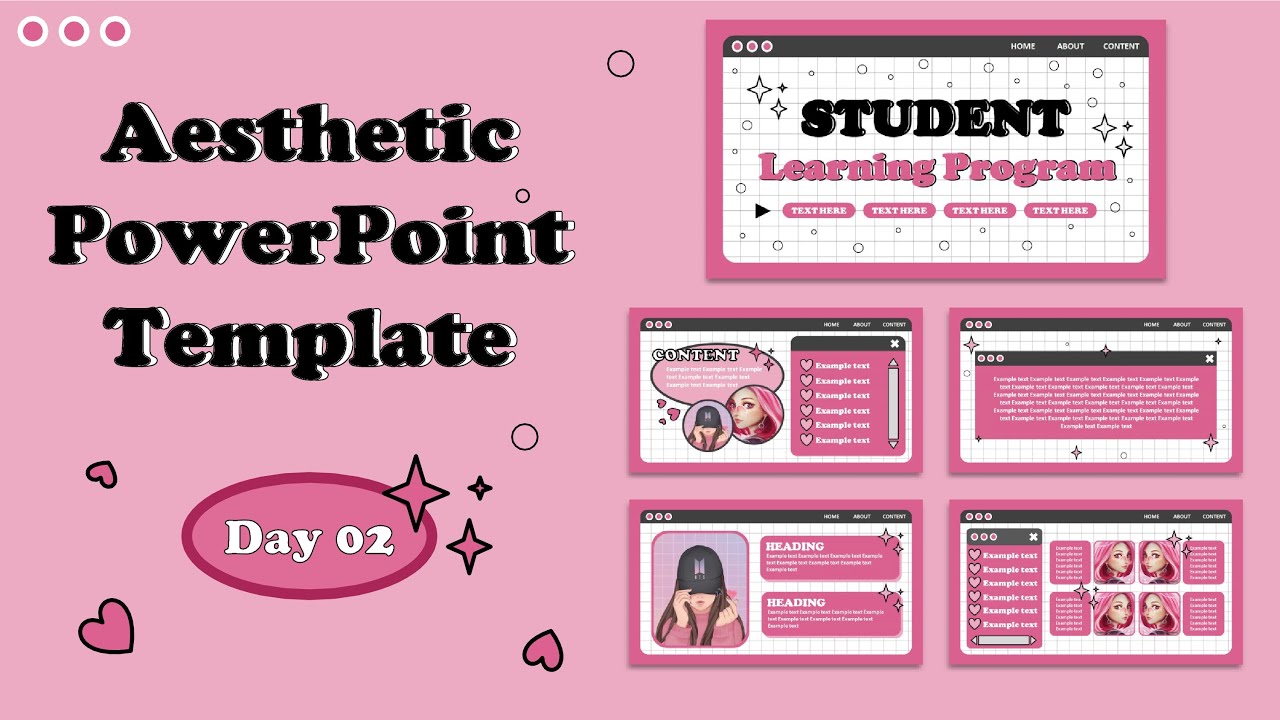 Pink PowerPoint Aesthetic Template |  Creative PPT | Day 2