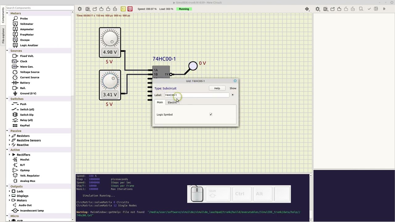 Logic Subcircuits SimulIDE dev.