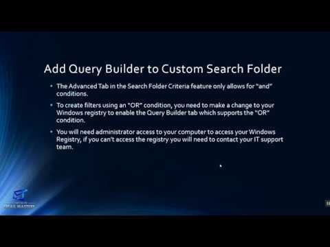 Add Advanced Tab to Microsoft Outlook Search Criteria