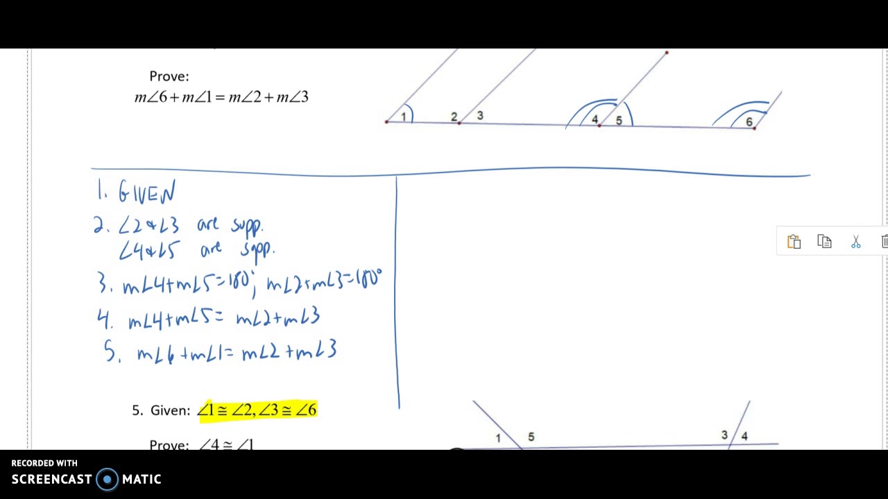 Honors Geometry 2 8 Angle Proofs