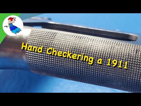 GUNSMITHING - HAND CHECKERING OF A PISTOL // 1911 Front Strap Checkering for Safety and Looks