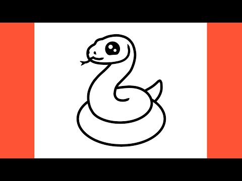 How to draw a SNAKE easy / drawing cobra step by step