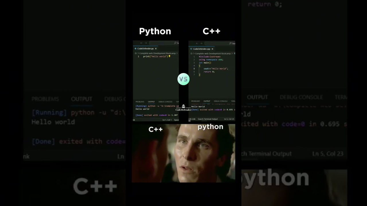 Python vs C++ 😂 #developermemes #codingmemes #funny #comedy #Programmingmemes