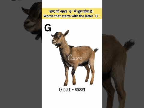 शब्द जो अक्षर ' G ' से शुरू होता है। Words that starts the letter ' G '. #shorts