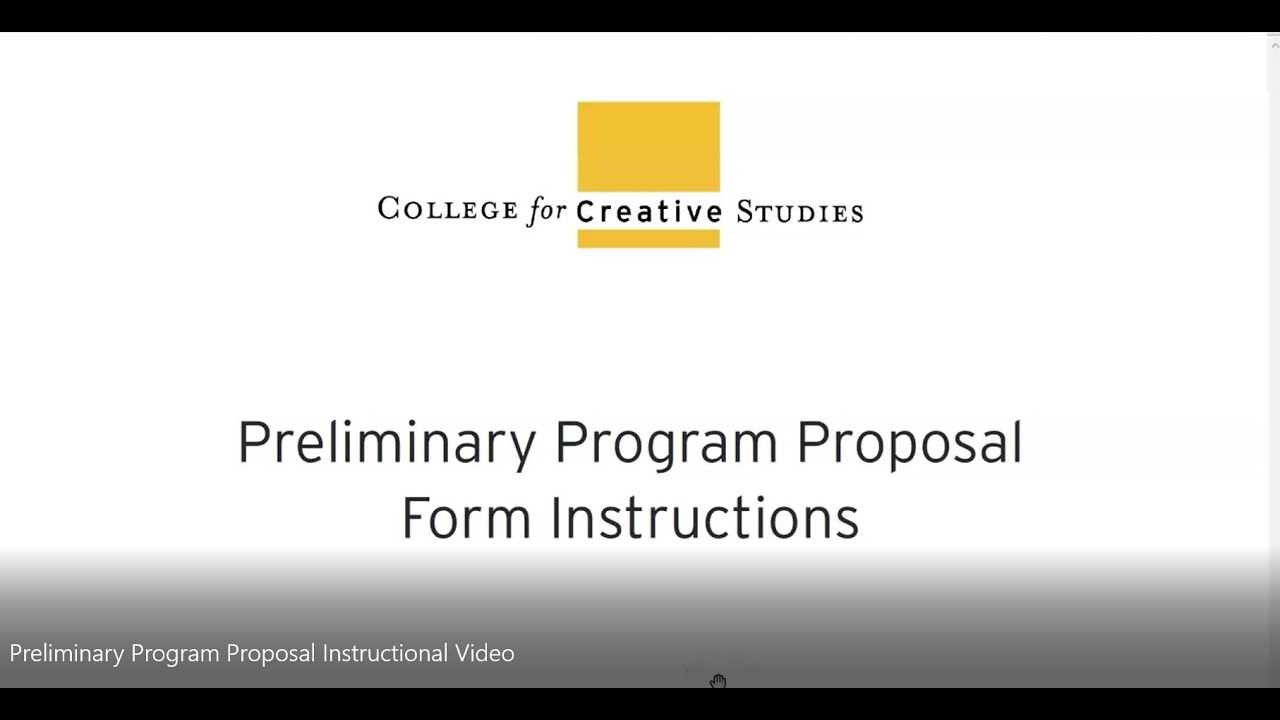 Submitting a Preliminary Proposal for New Program