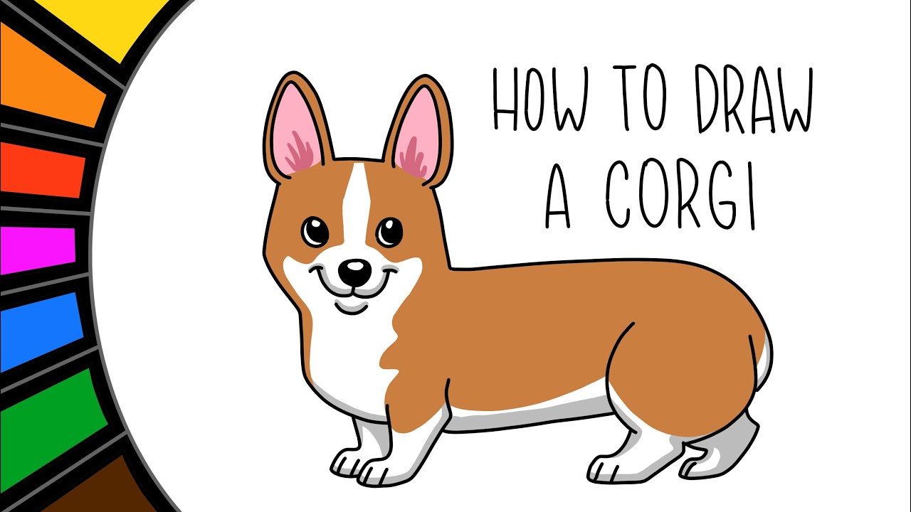 HOW TO DRAW a Corgi - Easy drawing for kids - New video look