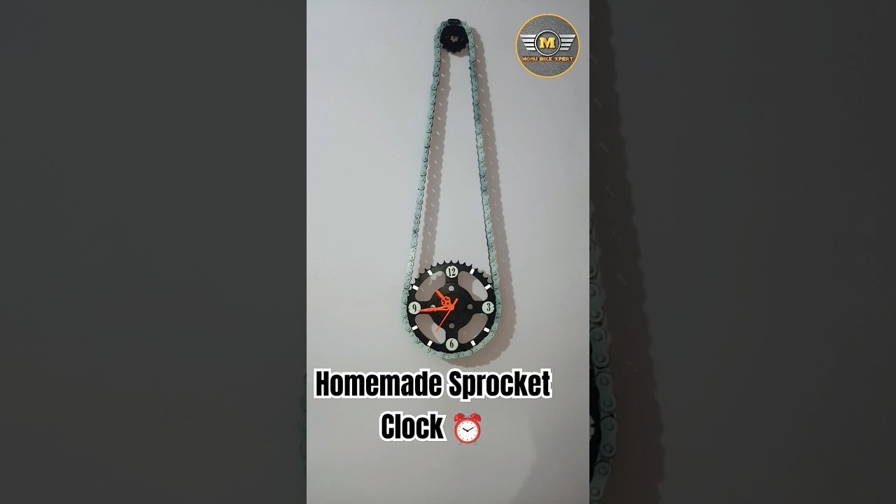 How to make a stylish clock from bike chain sprocket #ytshorts #clock #music #backgroundmusic