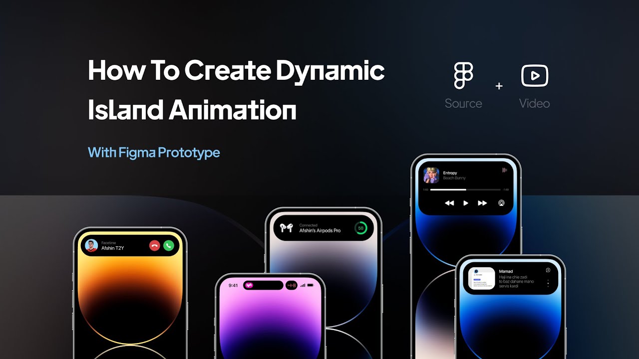 Dynamic island Animation with Figma Prototype + Resource