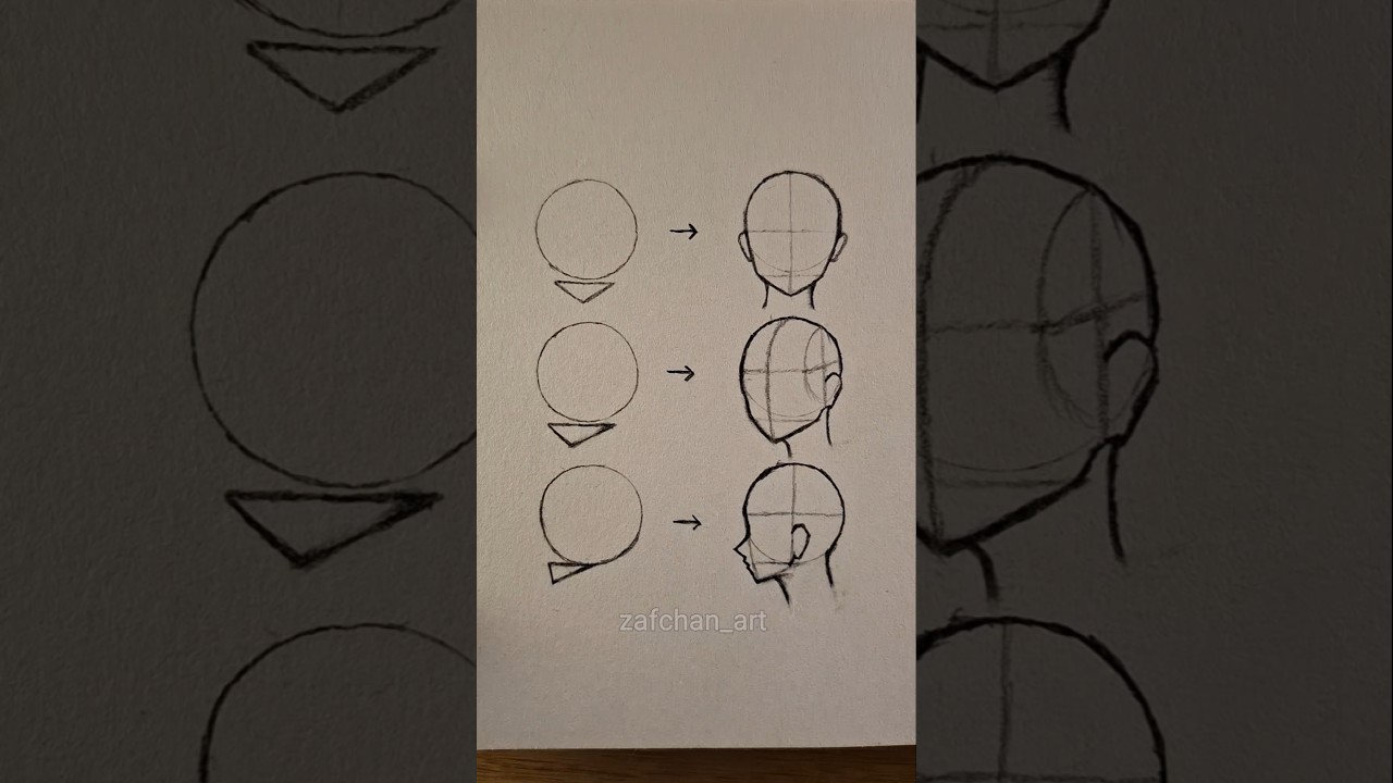 How to draw head easily from any angle ✨️ #howtodraw #drawing #tutorial #art #shorts