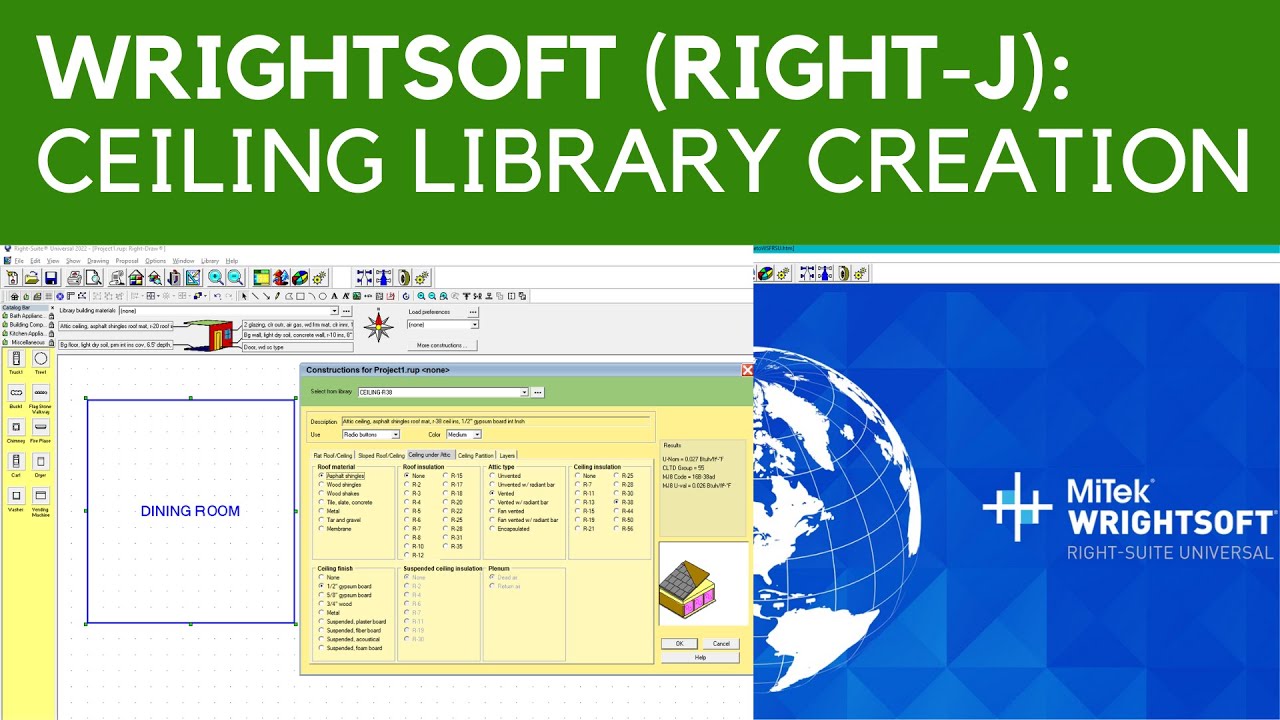 Wrightsoft: Manual J Heat Load Calculation - Ceiling Library Creation