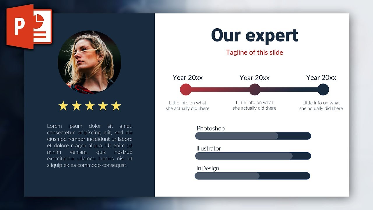 Single Team member slide design ✔