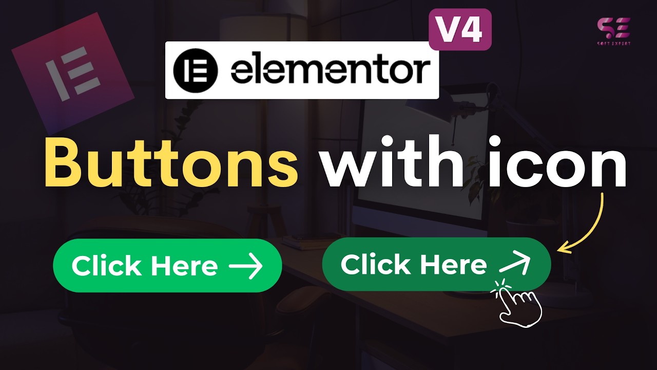 Elementor V4 Buttons with Icons + Hover Effects - Atomic elements