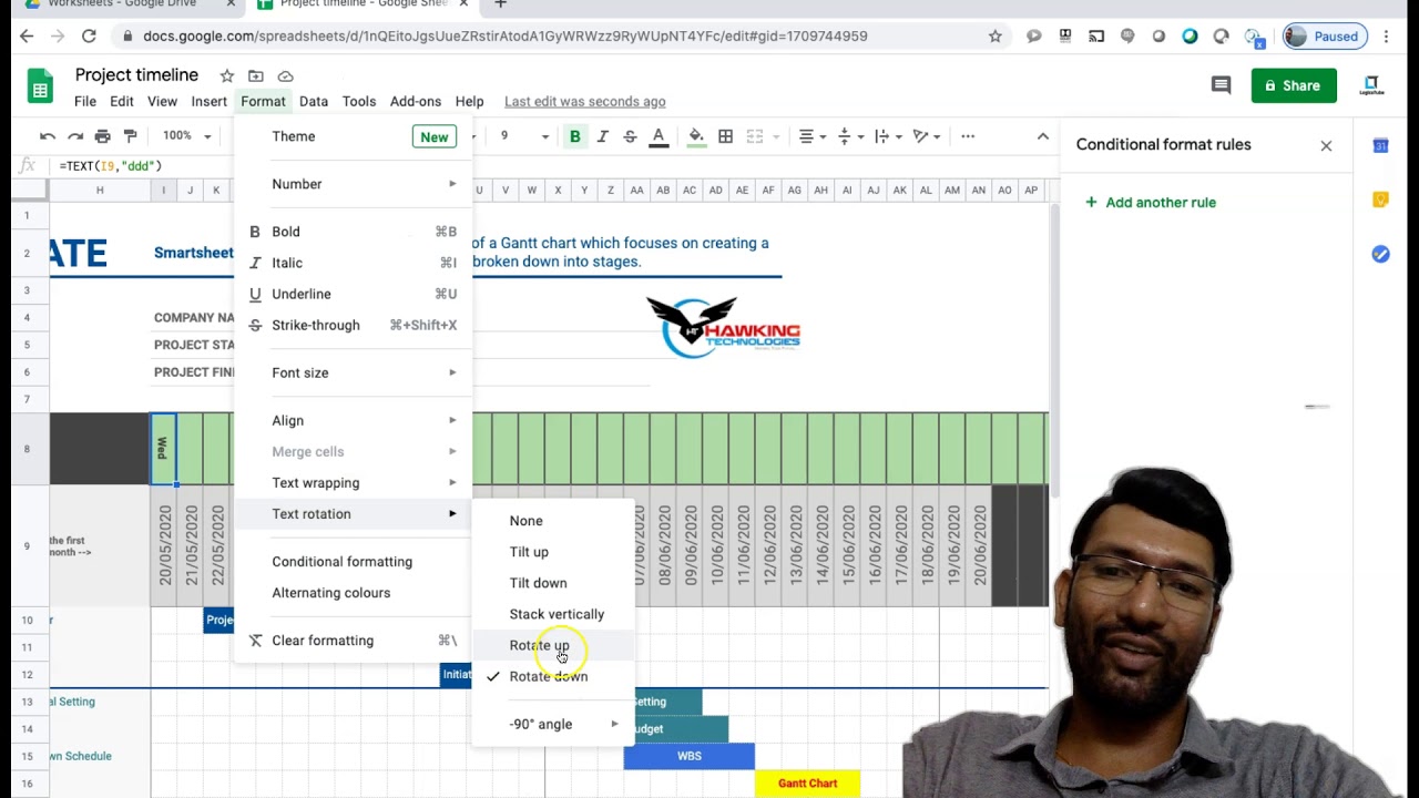 How to Develop a Project Charter with Dynamic Time Line Using Google Sheets?