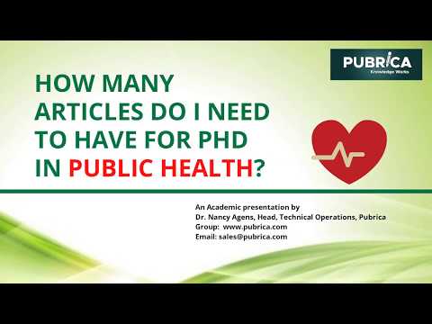 How many articles do I need to have for PhD in public health? - Pubrica