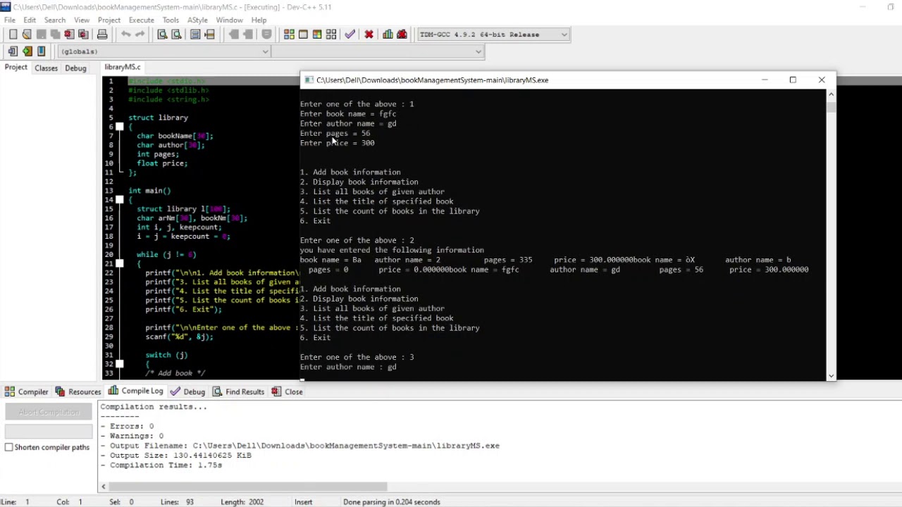 Book Management System In C With Source Code | Source Code & Projects