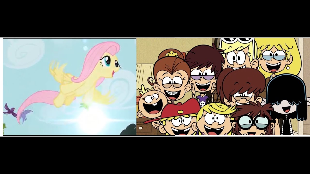 Fluttershy makes Lincoln Loud's 10 sisters scream