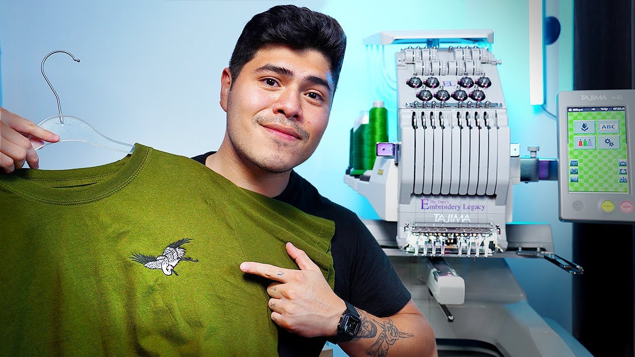How to Machine Embroider a T-Shirt with the SAI Tajima Embroidery Machine!