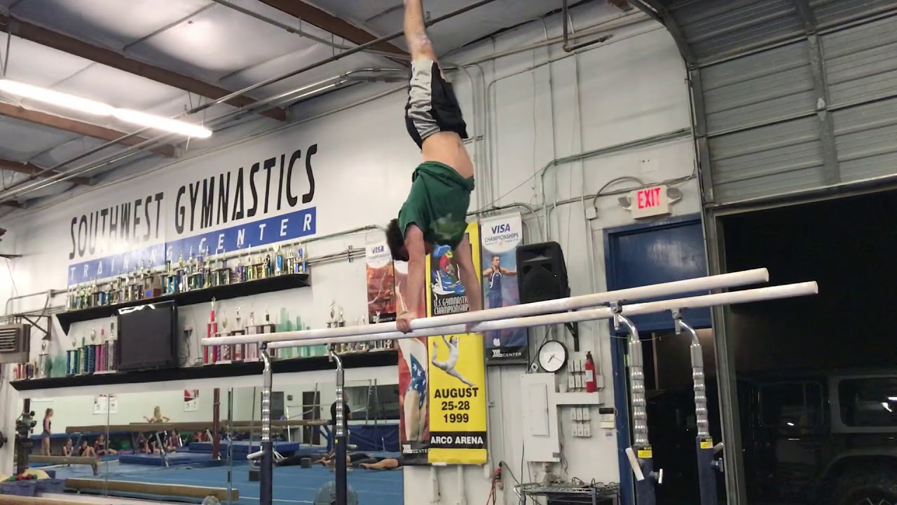 David second half on p bars with double back dismount.
