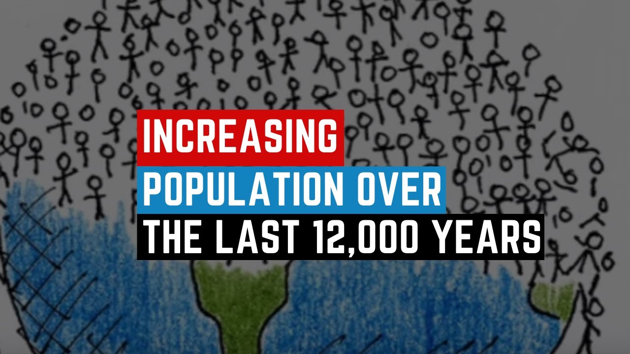 Growth of the world's population over the last 12,000 years with respect to present-day