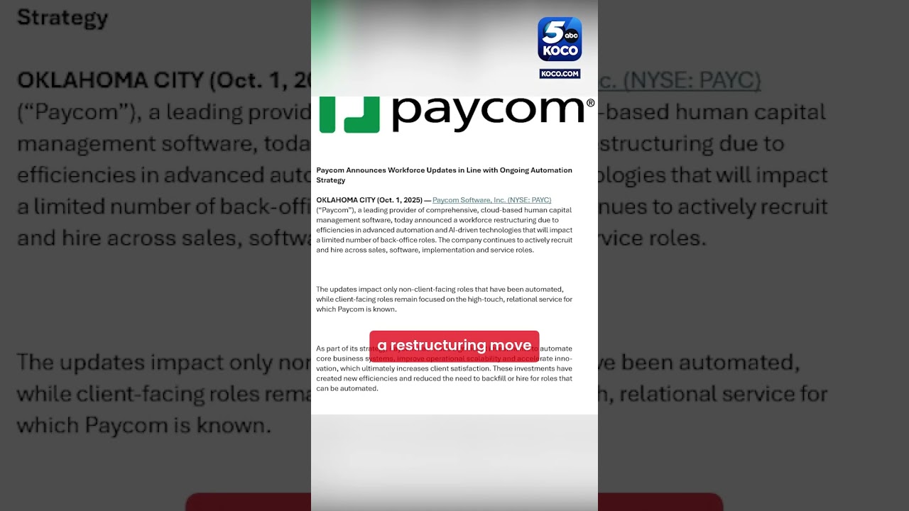 Paycom lays off over 500 employees due to AI-driven technologies and automation strategies