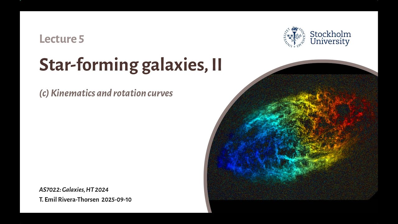 Galaxies Lecture 5 (c), Fall 2025