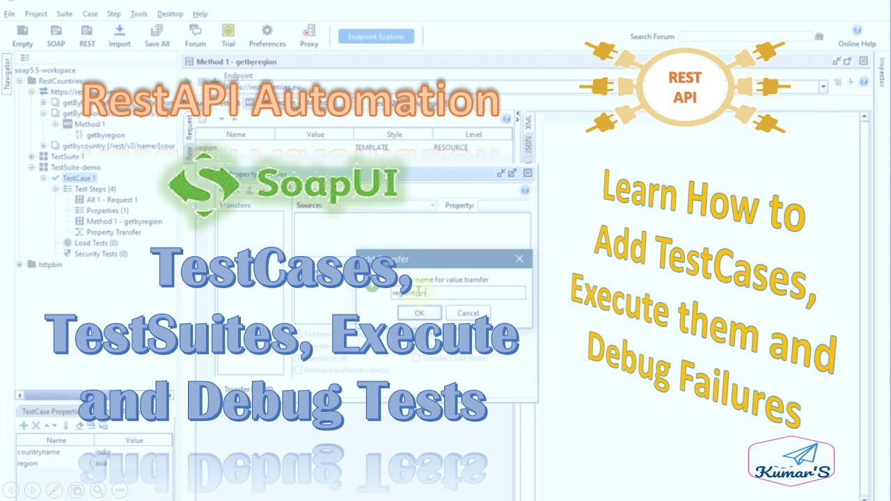 SoapUI: How To Add TestCase/Suites, Execute and Debug Failures