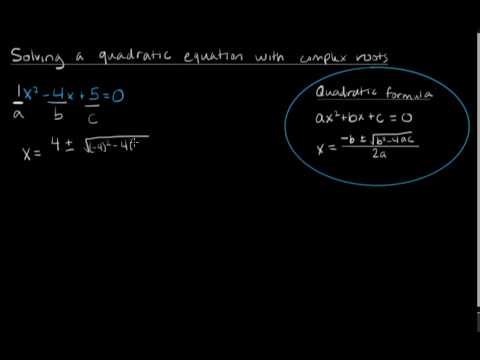 Solving a quadratic equation with complex roots