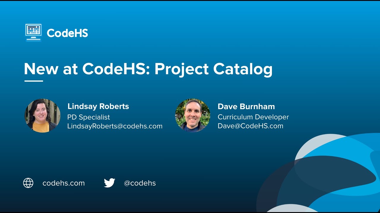 CodeHS Webinar: Project Catalog