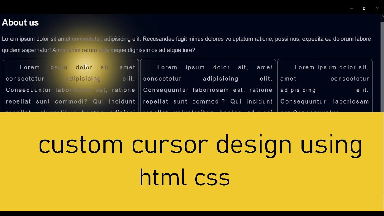Creating Custom Cursors - CSS Only, and JavaScript! | Awesome Cursor Animation With CSS & Javascript