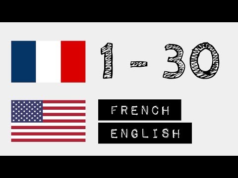 Numbers from 1 to 30 - French - English
