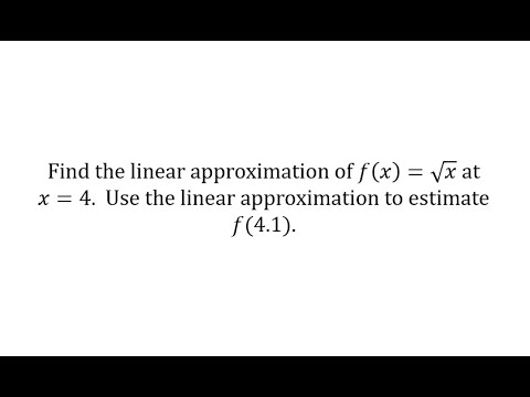 Make a Tangent Line Approximation for a Square Root Function Value