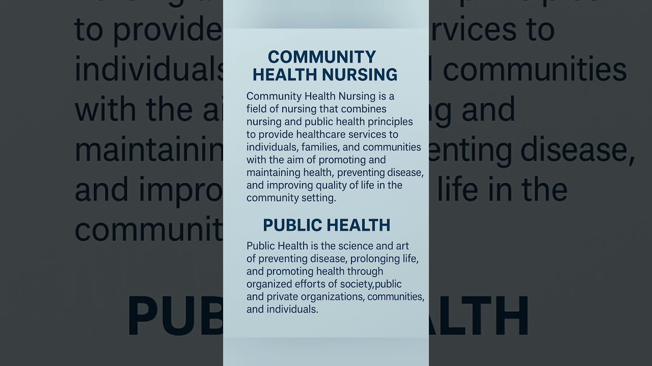 Definition of community health nursing & public health..#exam📒