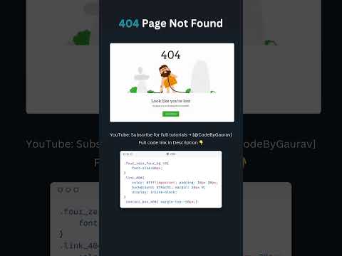 ✨ Modern 404 Page with Animation Using HTML & CSS #webdevelopment #404pages #cssanimation #css
