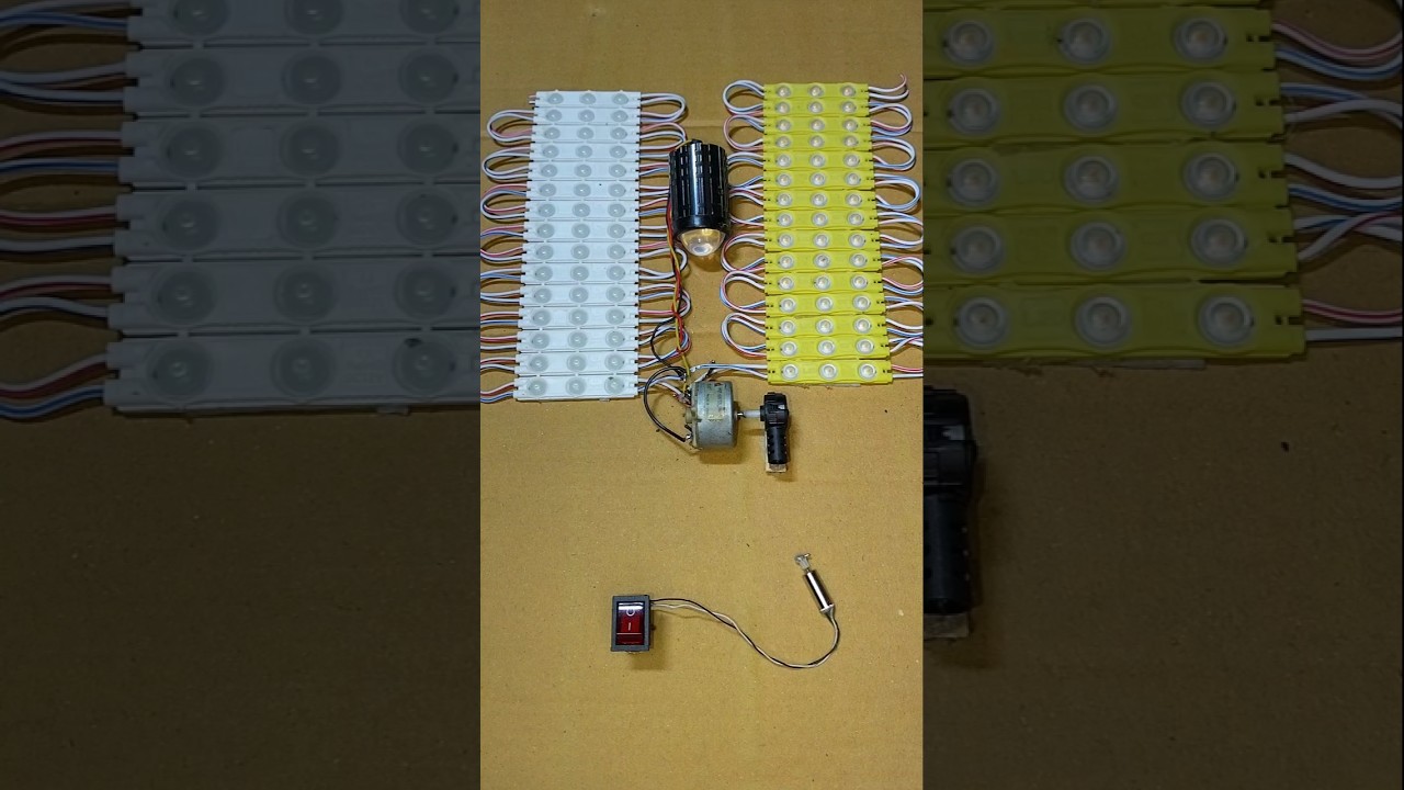 Powering A Bike Fog Light and 30 LED Lights With Mini Gear Box Coreless Motor #dcmotor #tech #shorts