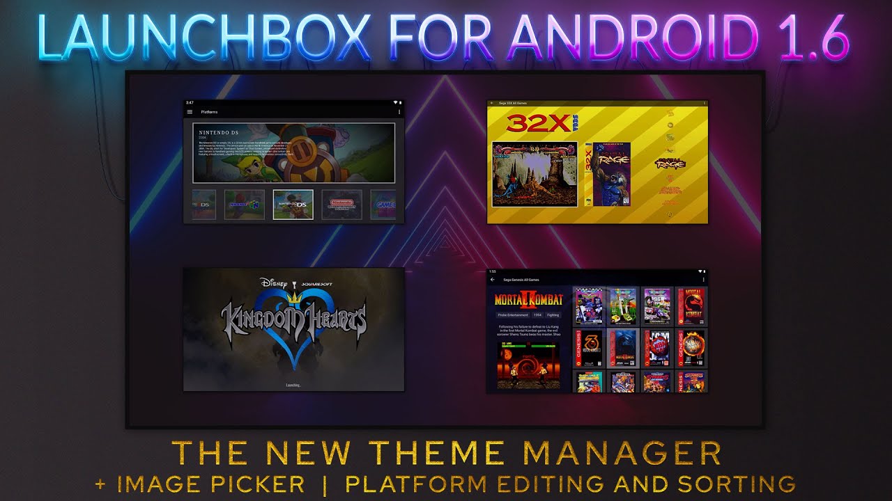 LaunchBox for Android 1.6 - Themes Manager, Image Picker, Platform Editing and Sorting