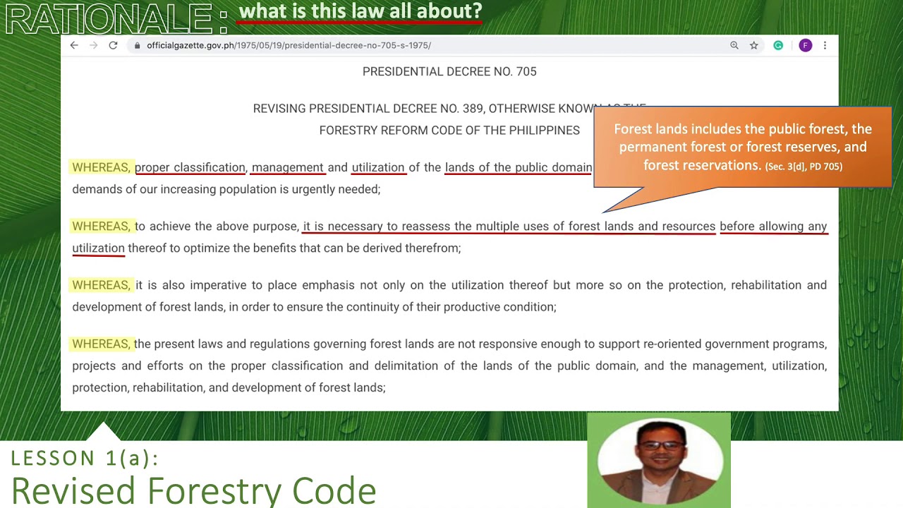 SCELI Module 1.1(Revised Forestry Code) and 1.2 (Chainsaw Act) Green Laws