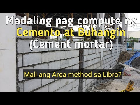 Madaling pag Compute ng Cemento at Buhangin(Cement mortar) para sa Pag install ng Hollow blocks