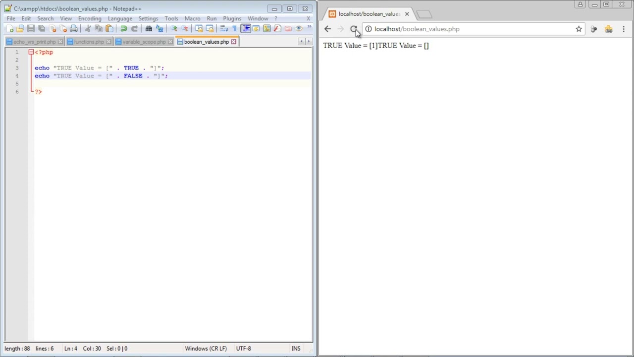 20  PHP Tutorial   Boolean Values in PHP