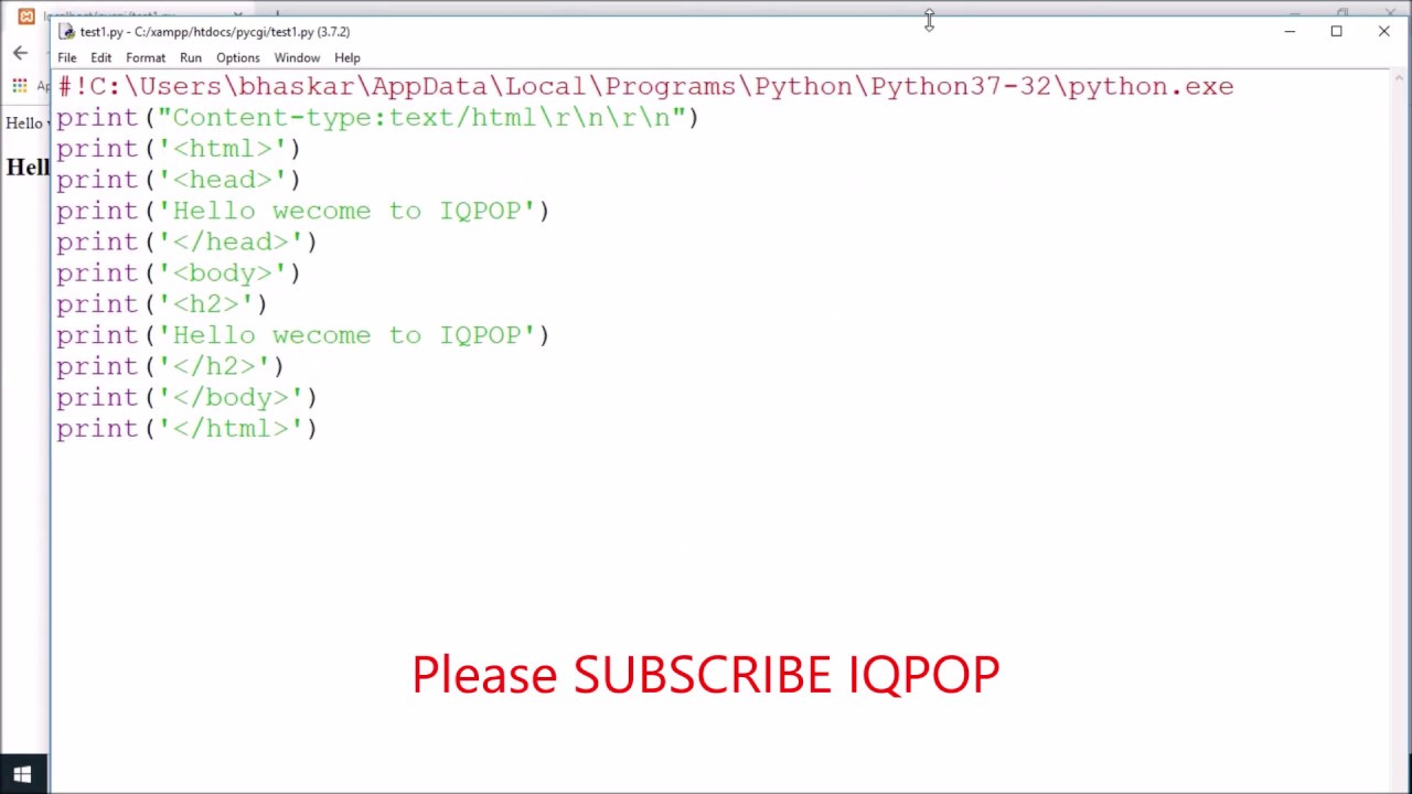 Python CGI Program 1: How to Run Python CGI Programs on XAMPP Server on Windows 10