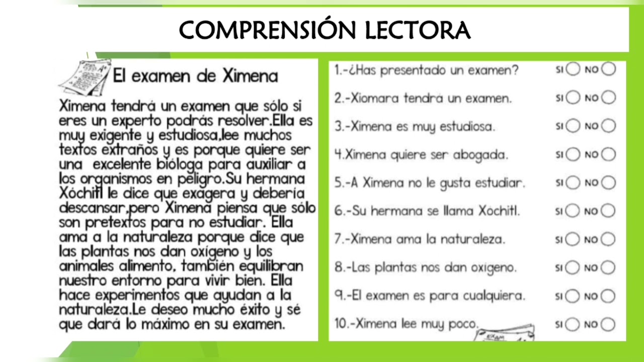 Mejora tu comprensión lectora/Ejercicio de comprensión