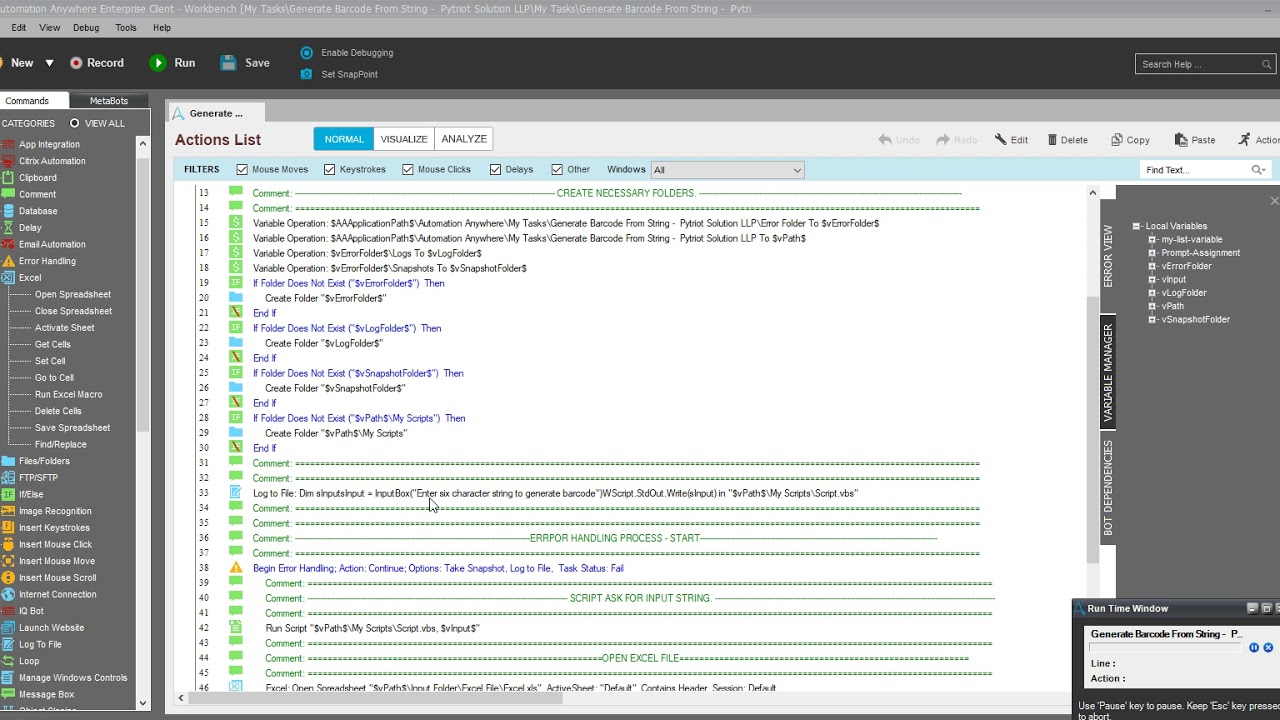 Generate Bar-code From String Using Automation Anywhere