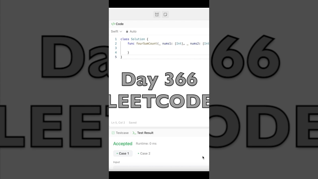 Day 366: LeetCode Problem 454. - Swift #daily #challenge #swiftui #coding #leetcode