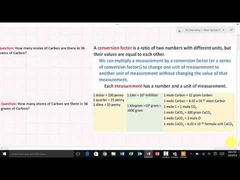 Chemistry conversion factors