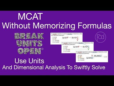 MCAT Without Memorizing Formulas Trick: Solve Swiftly And Easily With Dimensional Analysis