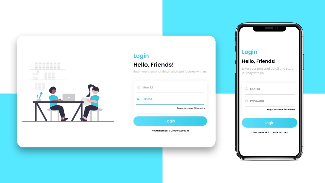 Login Form Using Html Css Js | Password Show and Hide Using Javascript