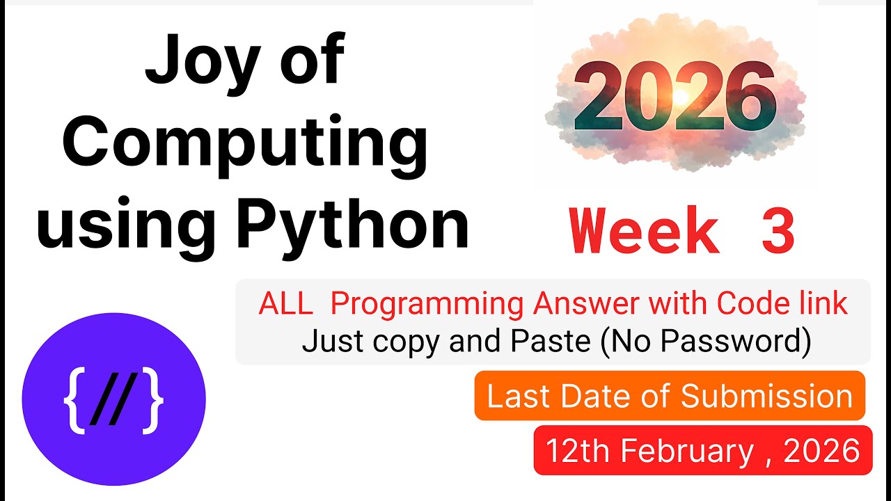 NPTEL Joy of Computing Using Python Week 3 🔥 All Programming Solutions + Code Link (2026)