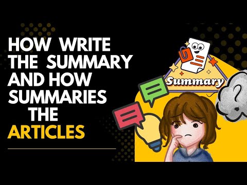 Writing summaries of Articles