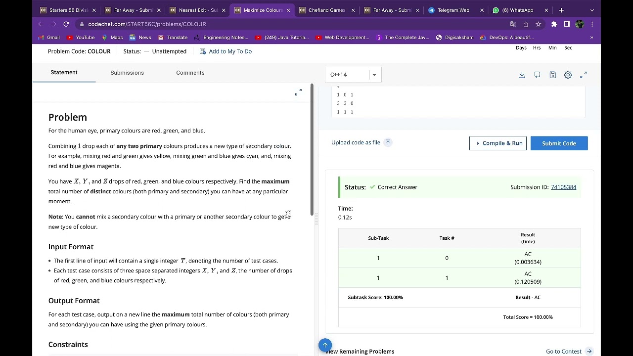 codechef maximize color solution