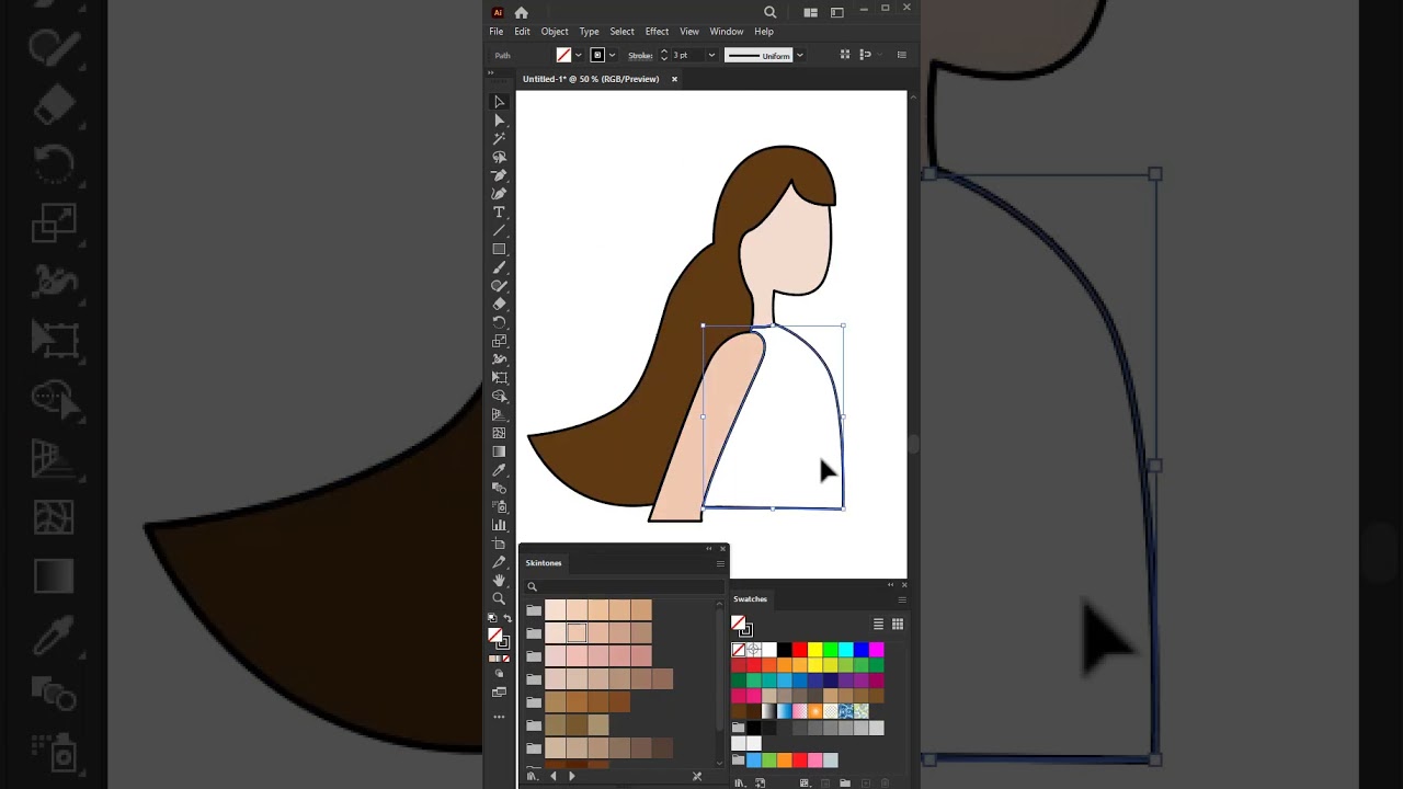 Flat Vector Character Illustration Shorts | Adobe illustrator tips | #shorts #illustratorshorts